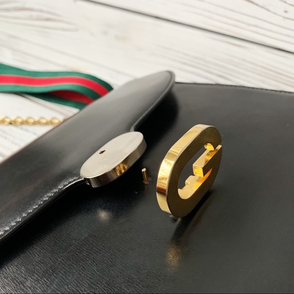 Gucci | Bags | Vintage Gucci Box Bag Black Leather Gold Chain | Poshmark